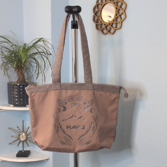 Kavu | Bags | Kavu Brown Tote Bag With Long Straps And Casual Design ...